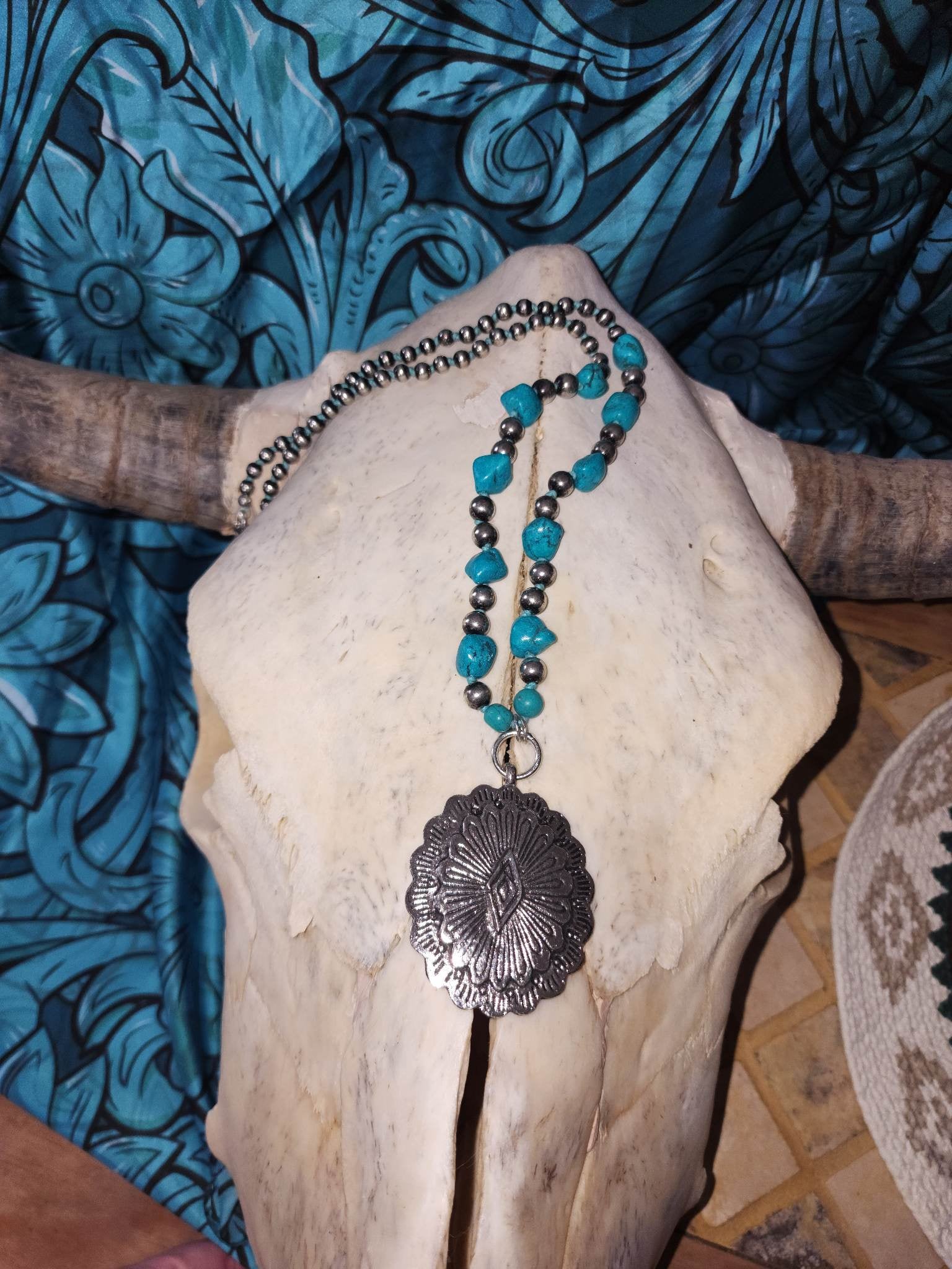 Cortez Concho Necklace | The Turquoise Feather